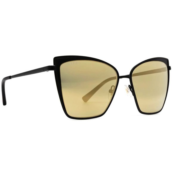 Diff Eyewear | Accessories | Becky Sunglasses In Matte Blackgold Mirror ...